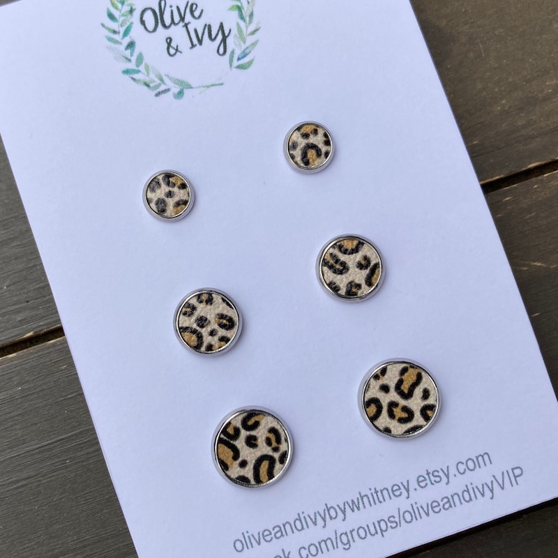 Leopard Print Small Studs - Etsy