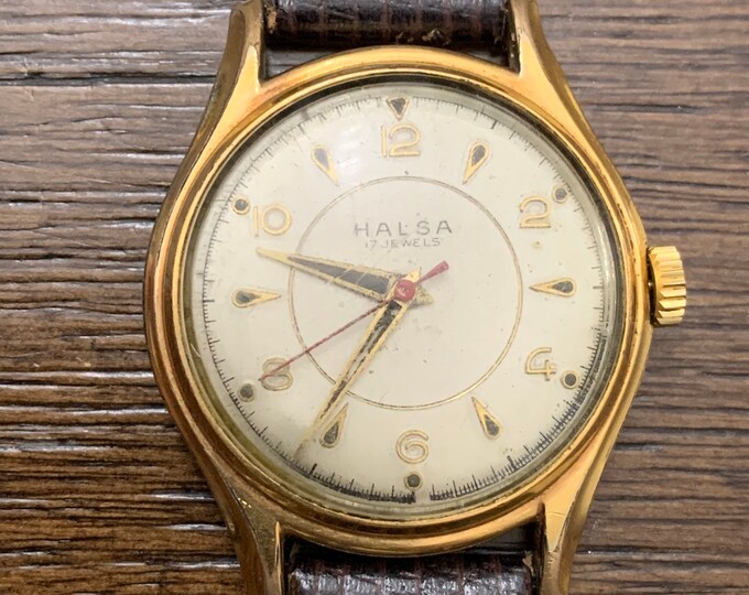 VINTAGE Halsa 17 Jewels Manual Wind Watch Working - Etsy