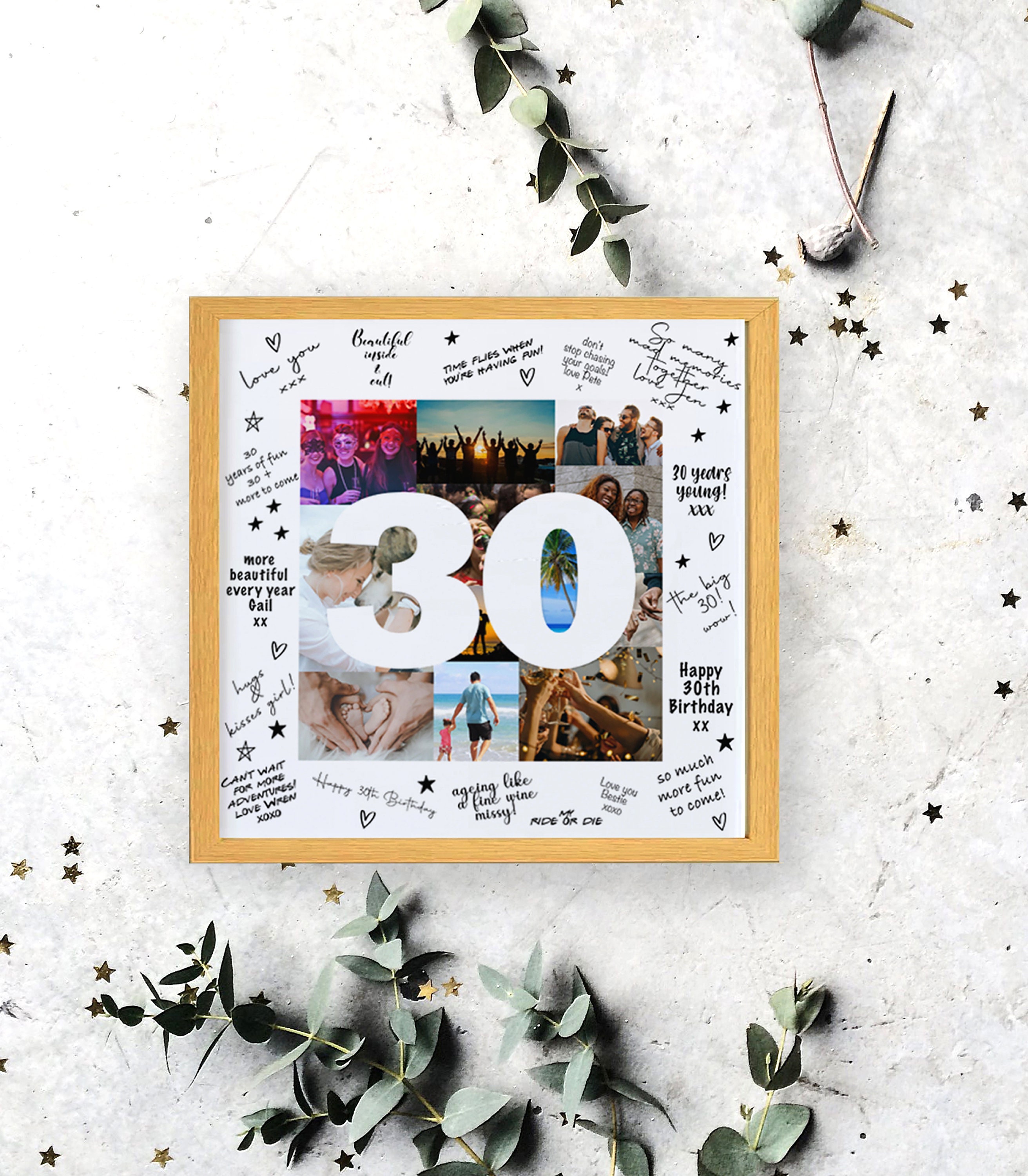 Personalised Number Photo collage Birthday Photo Frame | Etsy