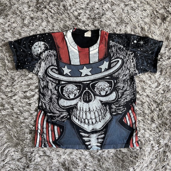 Vintage 1990s Grateful Dead Uncle Sam All Over Print T-shirt Vintage 1990s Grateful Dead Uncle Sam All Over Print T-shirt