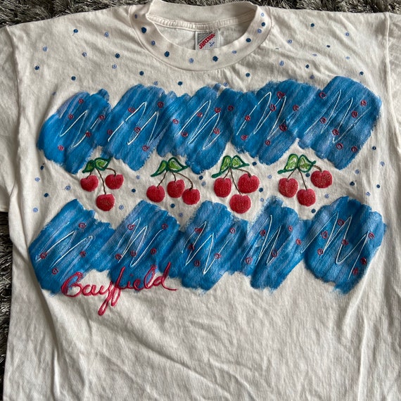 Vintage 90's Hand Painted by Bayfield Cherry Jerzees … - Gem