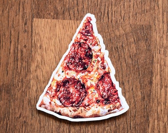 Pepperoni Pizza Sticker, Water Bottle Decal, Laptop Sticker, Foodie ...