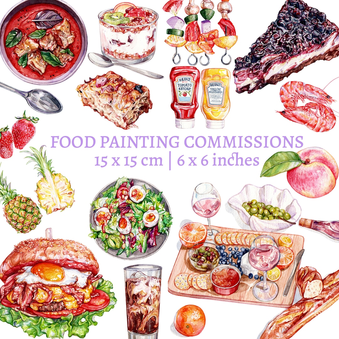 Watercolour Food Illustration Commission | Custom Painting - Etsy