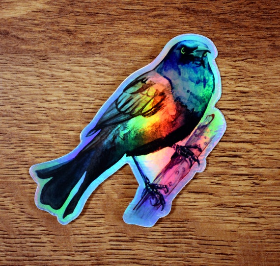 Holographic Common Grackle Sticker - Etsy