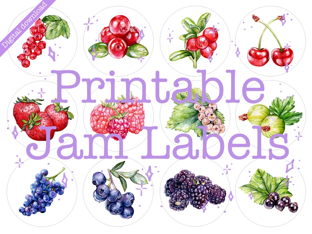 Printable Berry Jam Labels PDF Digital Download - Etsy
