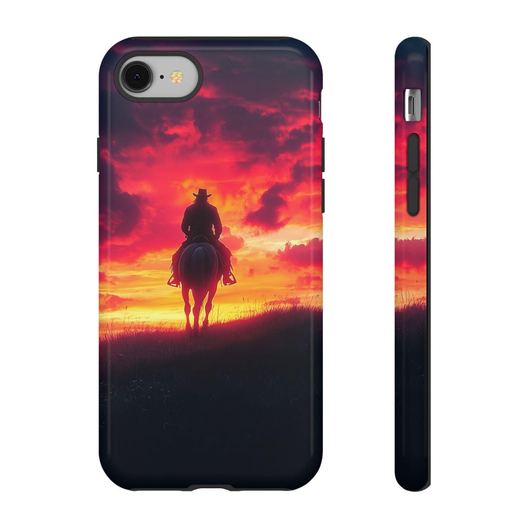 Red Dead Redemption Horseback Rider Tough Case, Sunset Silhouette Phone ...