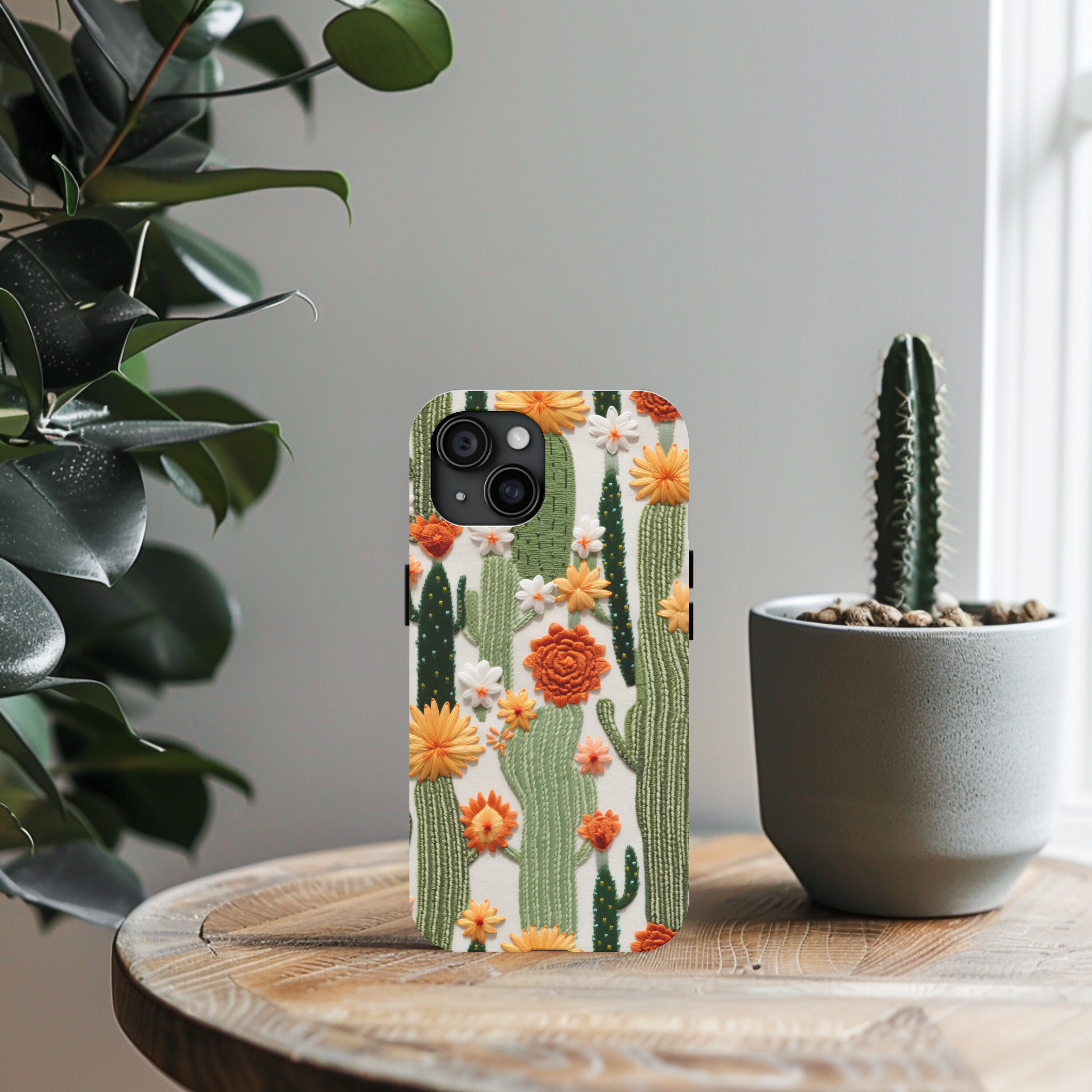 3d Embroidery Cactus 2 Slim Case for Iphone, Textured Fabric, Wool ...