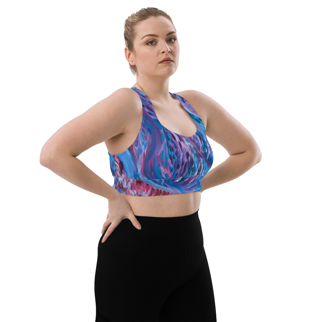 Blue Sports Bra - Vibrant Yoga Bra, Rave Top, Psychedelic Colorful ...