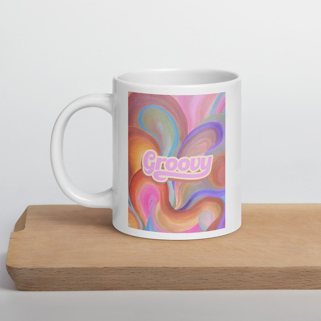 Groovy Mug With Original Art Background - Unique Coffee Cup, Perfect ...