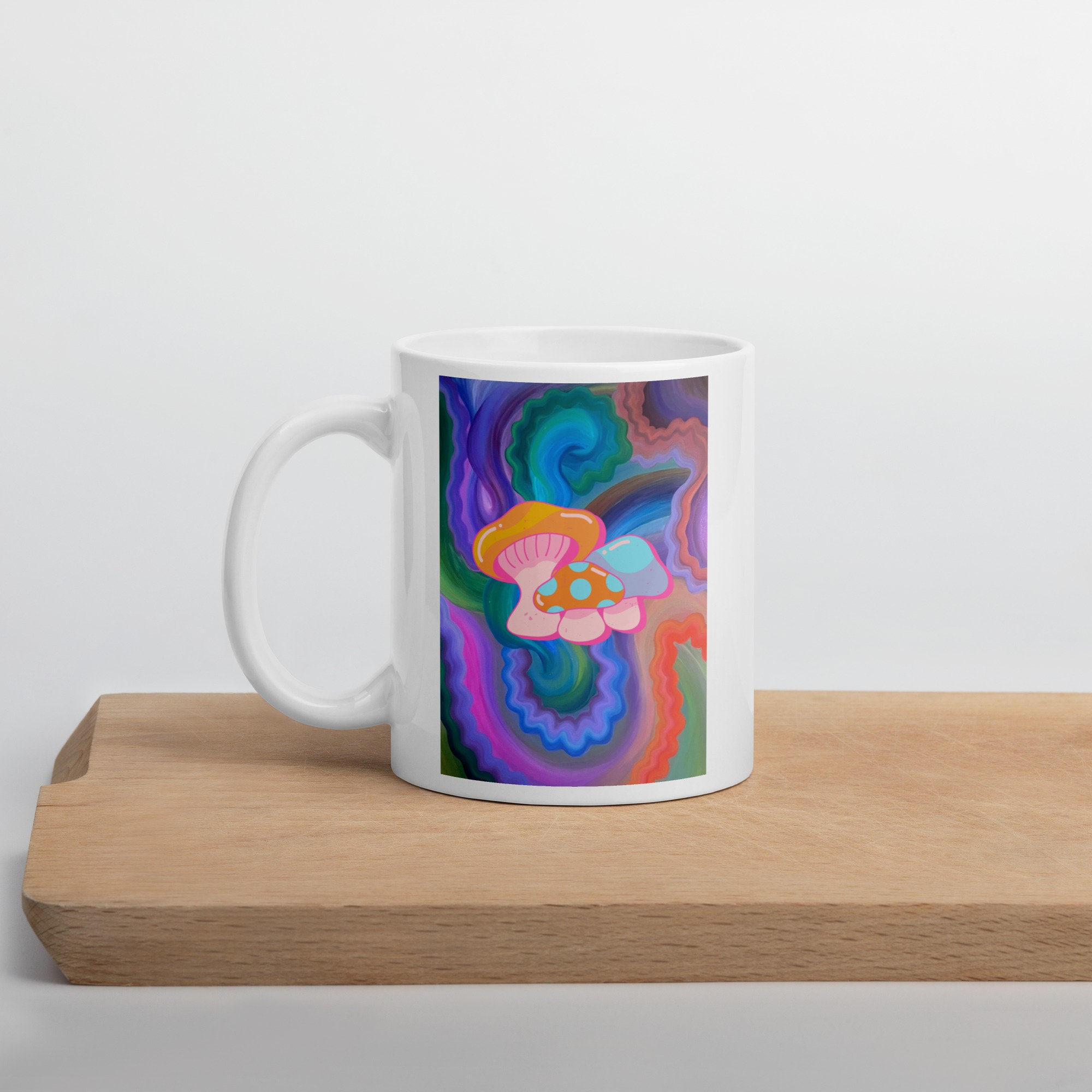 Mushroom Psychedelic Mug - Original Oil Painting Design, Unique ...