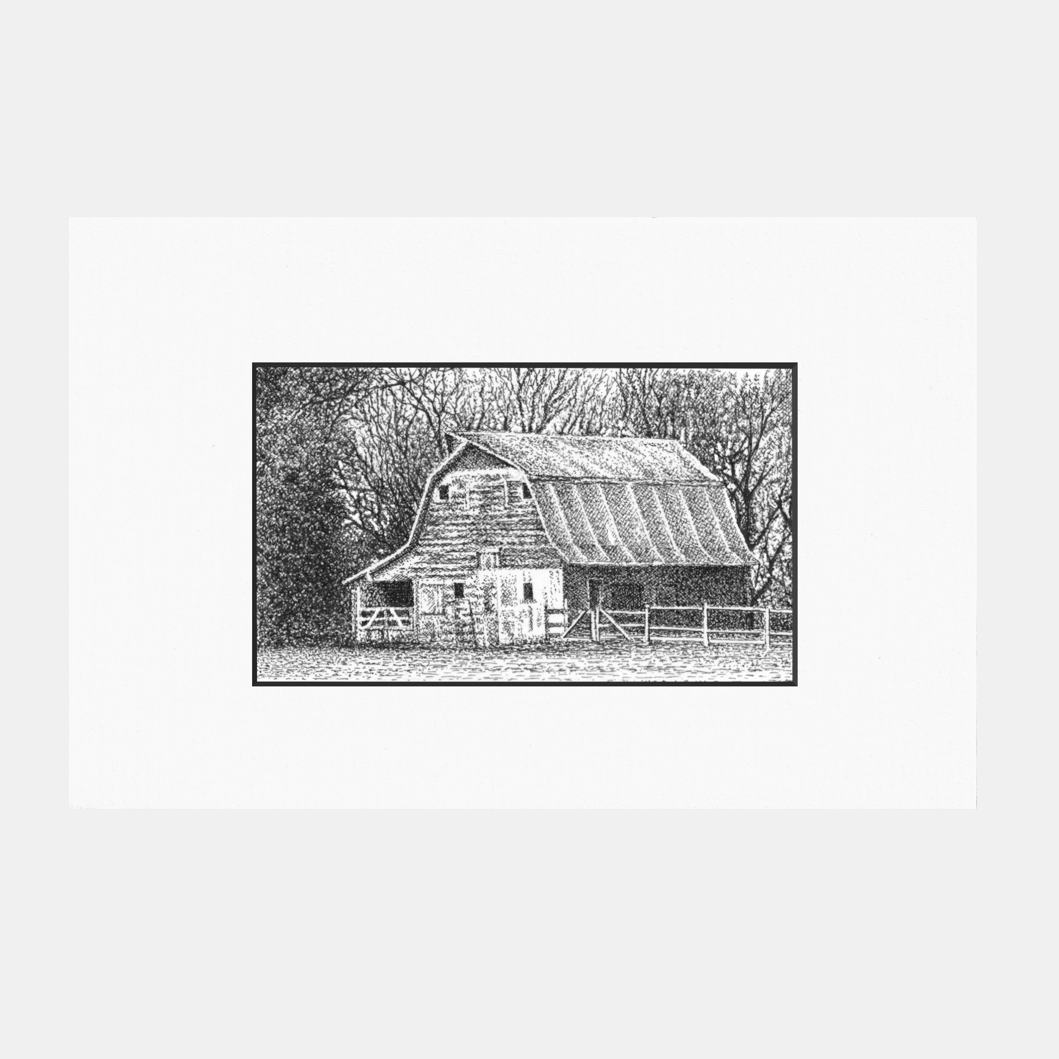 Art Print East Barn 1 Winter Barn Scene Matted Art - Etsy