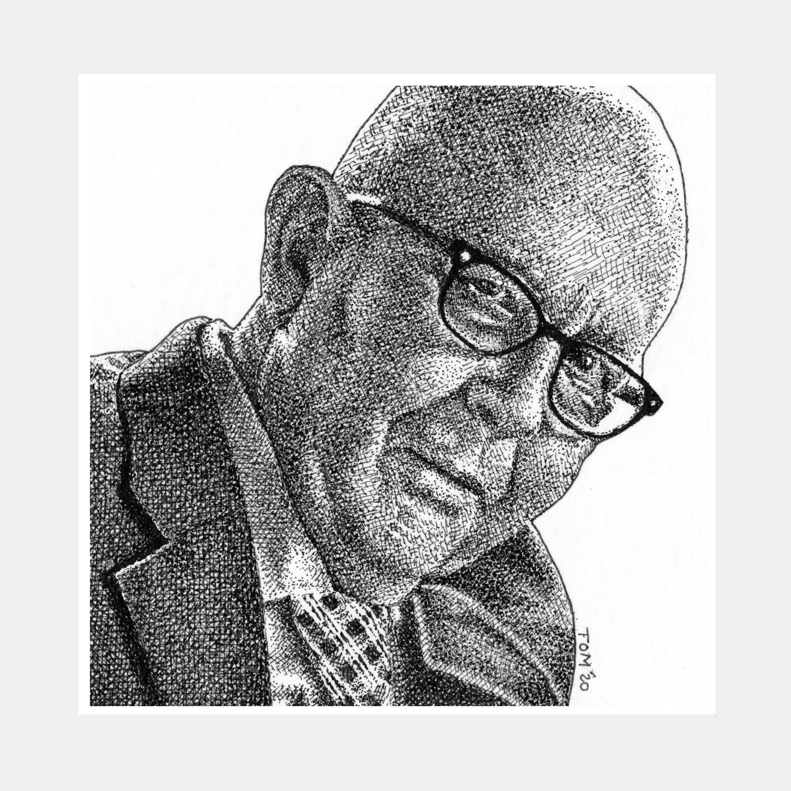 Grandfather 3 Portrait Drawing From Photo Original - Etsy