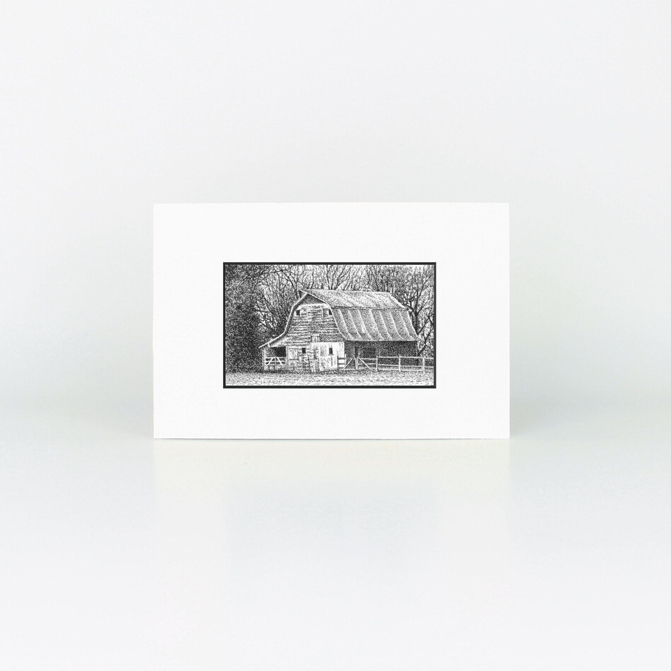 Art Print East Barn 1 Winter Barn Scene Matted Art - Etsy