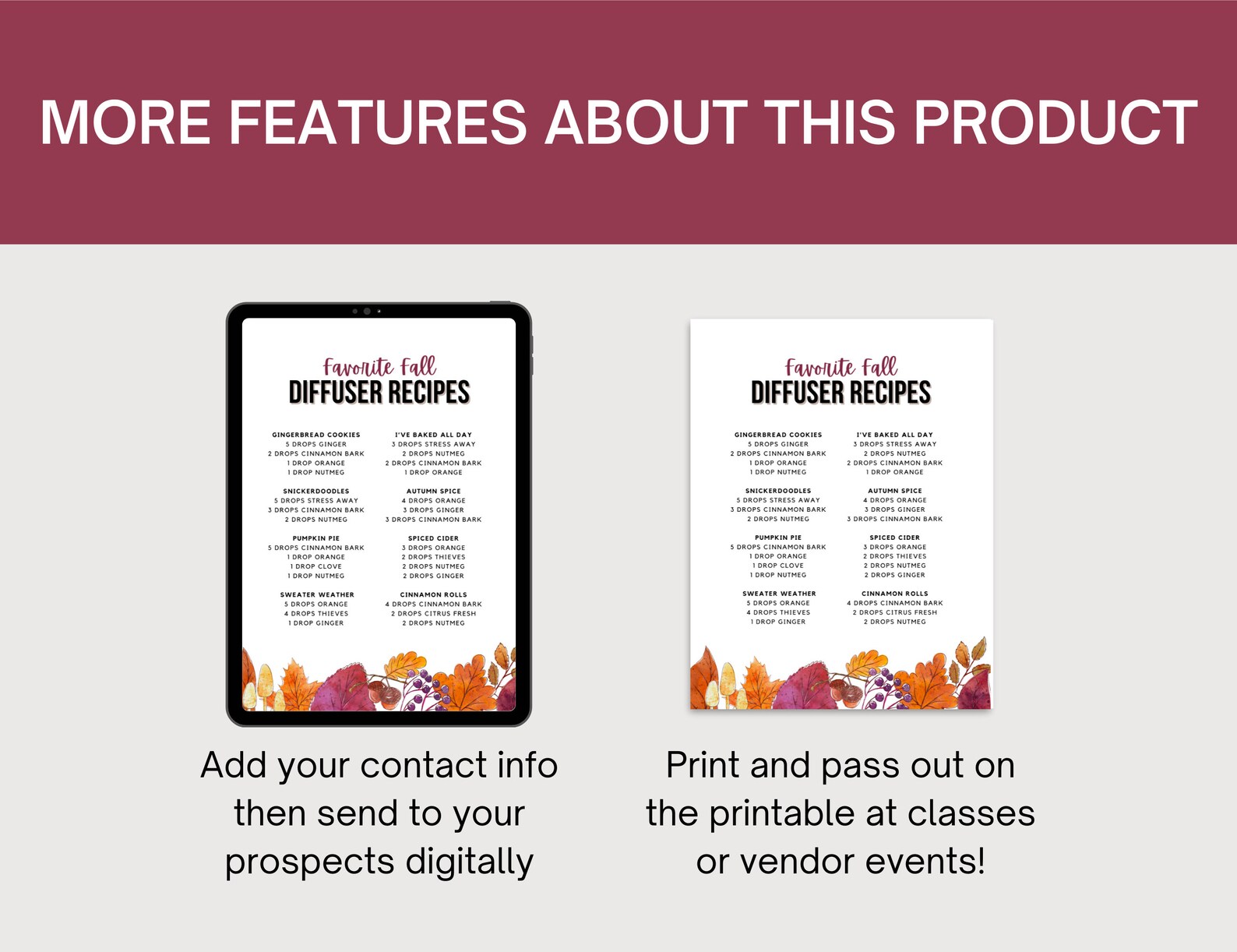 Fall Favorite Diffuser Recipes Flyer Bundle With Young Living Essential ...