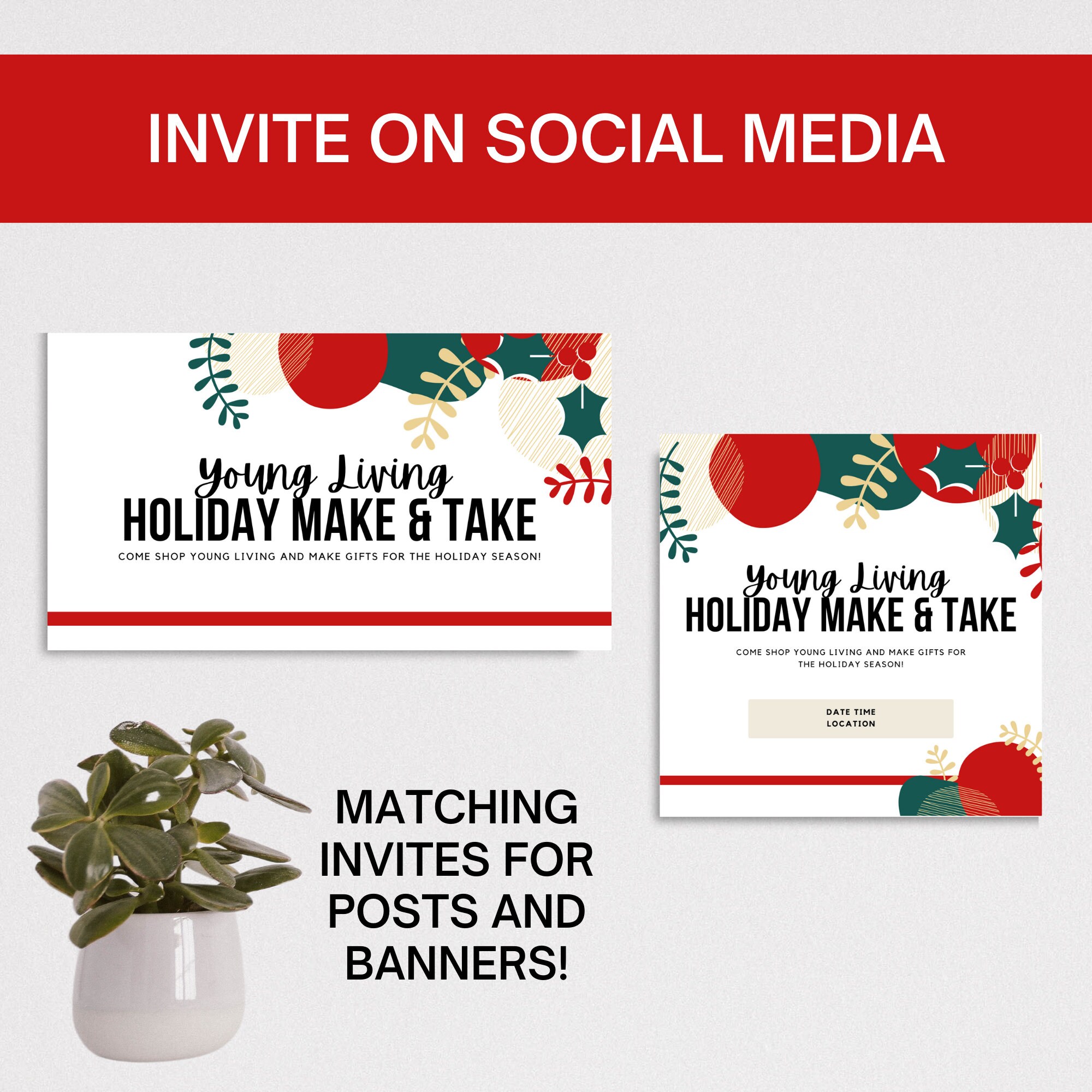 Holiday Make and Take Canva Template Bundle for Young Living Christmas ...