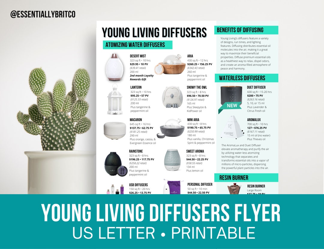 NEW Young Living Diffuser Flyer Desert Mist Aria Duet - Etsy