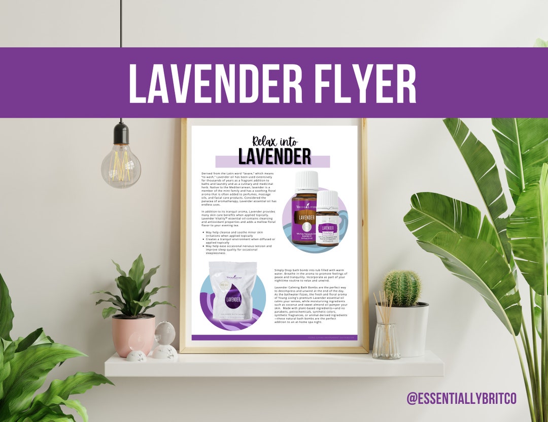Young Living Lavender Flyer | Relax Into Lavender Bath Bombs ...