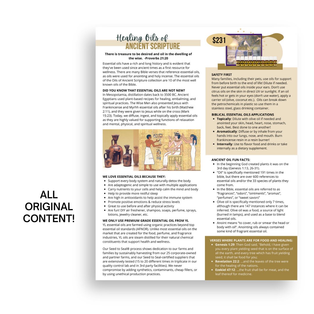 Oils of Ancient Scripture Flyer Young Living Collection - Etsy