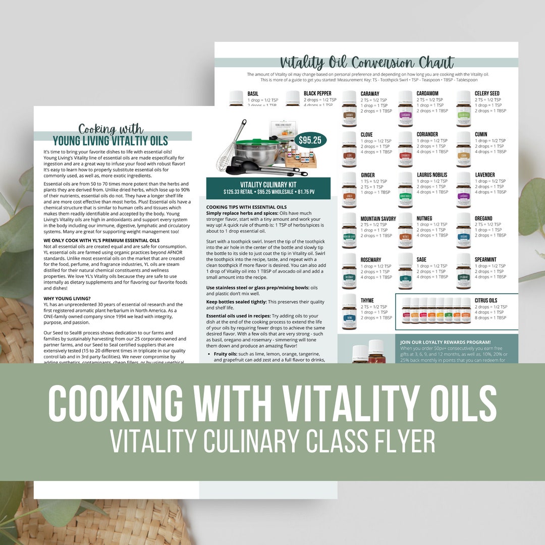 Cooking With Vitality Oils Flyer | Young Living Essential Oils ...