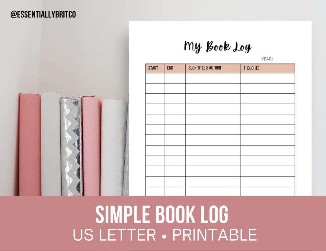 Printable Book Log: Reading Tracker for Homeschoolers (digital Download ...