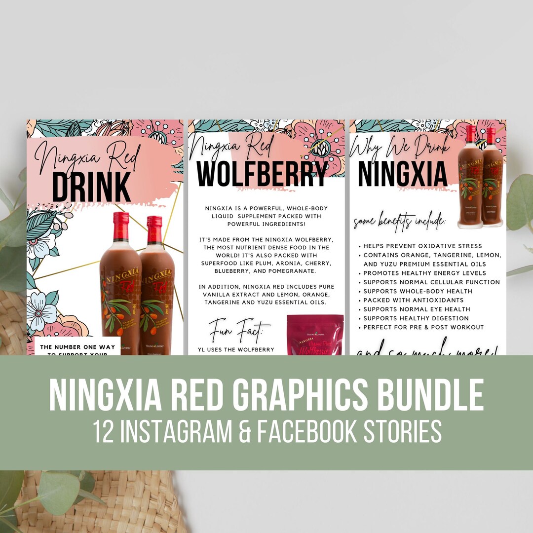 Pink Ningxia Red Make a Shift Daily Wellness Kit Graphics for IG Stories Young Living Brand ...