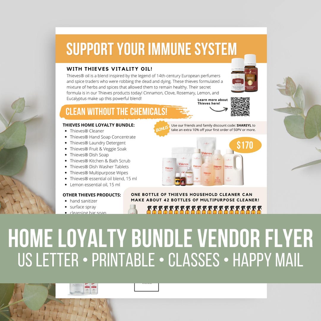 Thieves Home Loyalty Bundle Flyer: Vendor Event Printable (US Letter ...