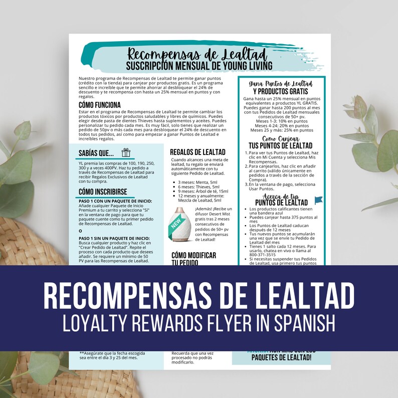 Folleto Recompensas De Lealtad De Young Living | Loyalty Rewards Flyer ...