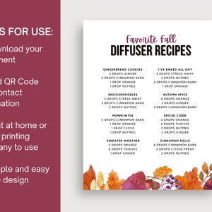 Fall Favorite Diffuser Recipes Flyer Bundle With Young Living Essential ...