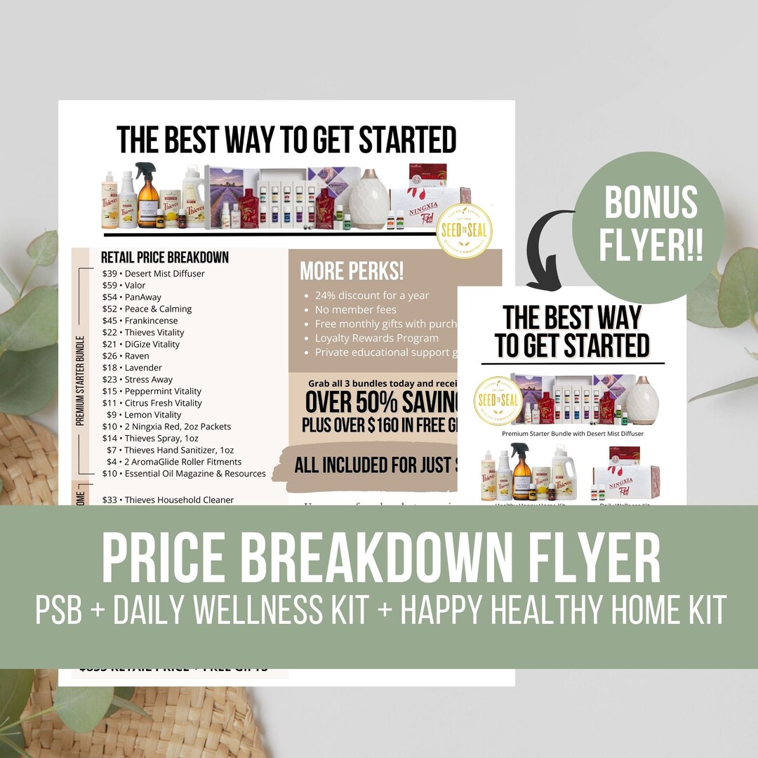 Essential Oils Price Breakdown Flyer: Starter Bundles (digital Download ...