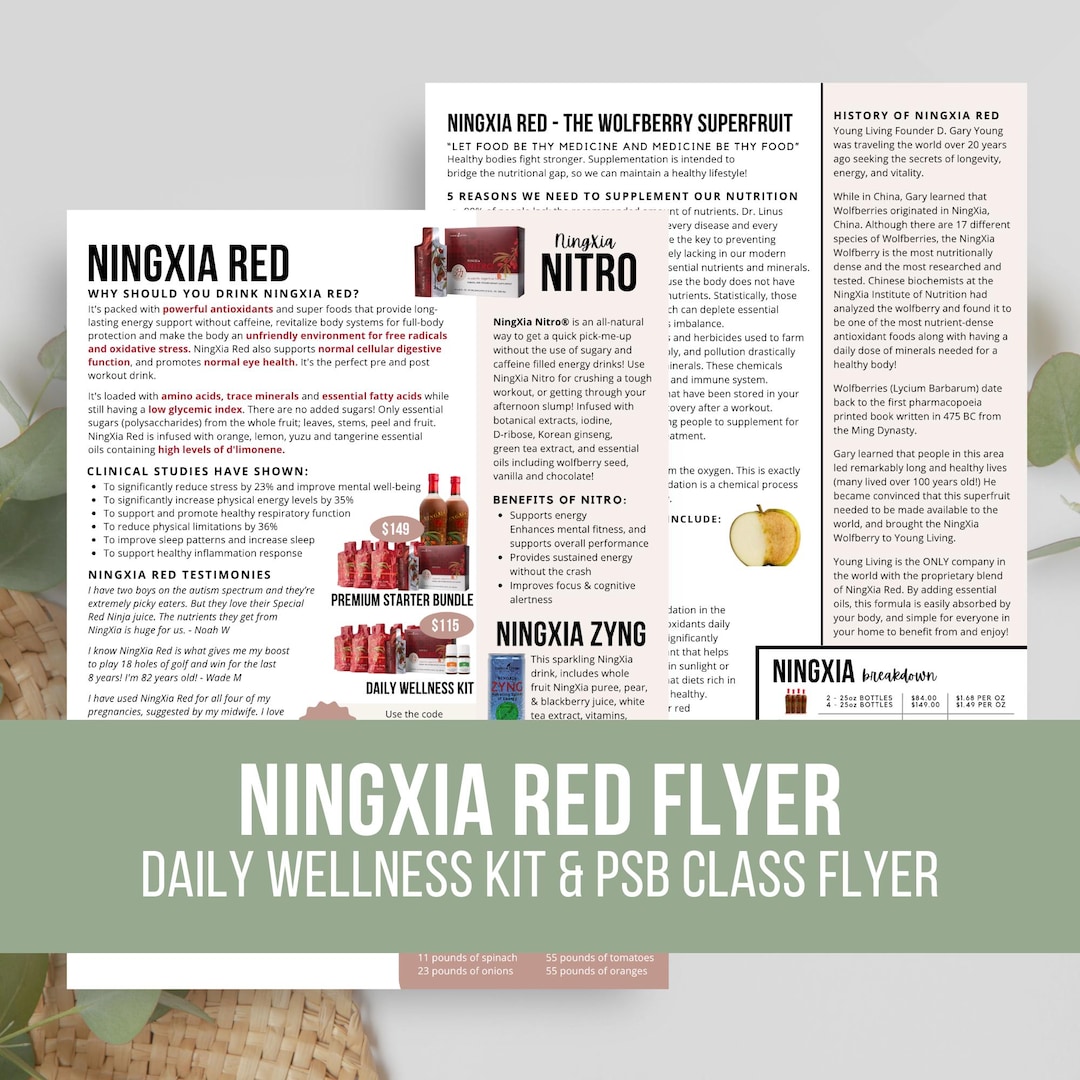 Ningxia Red Flyer: YL Supplement Drink, Vendor Events (printable PDF ...