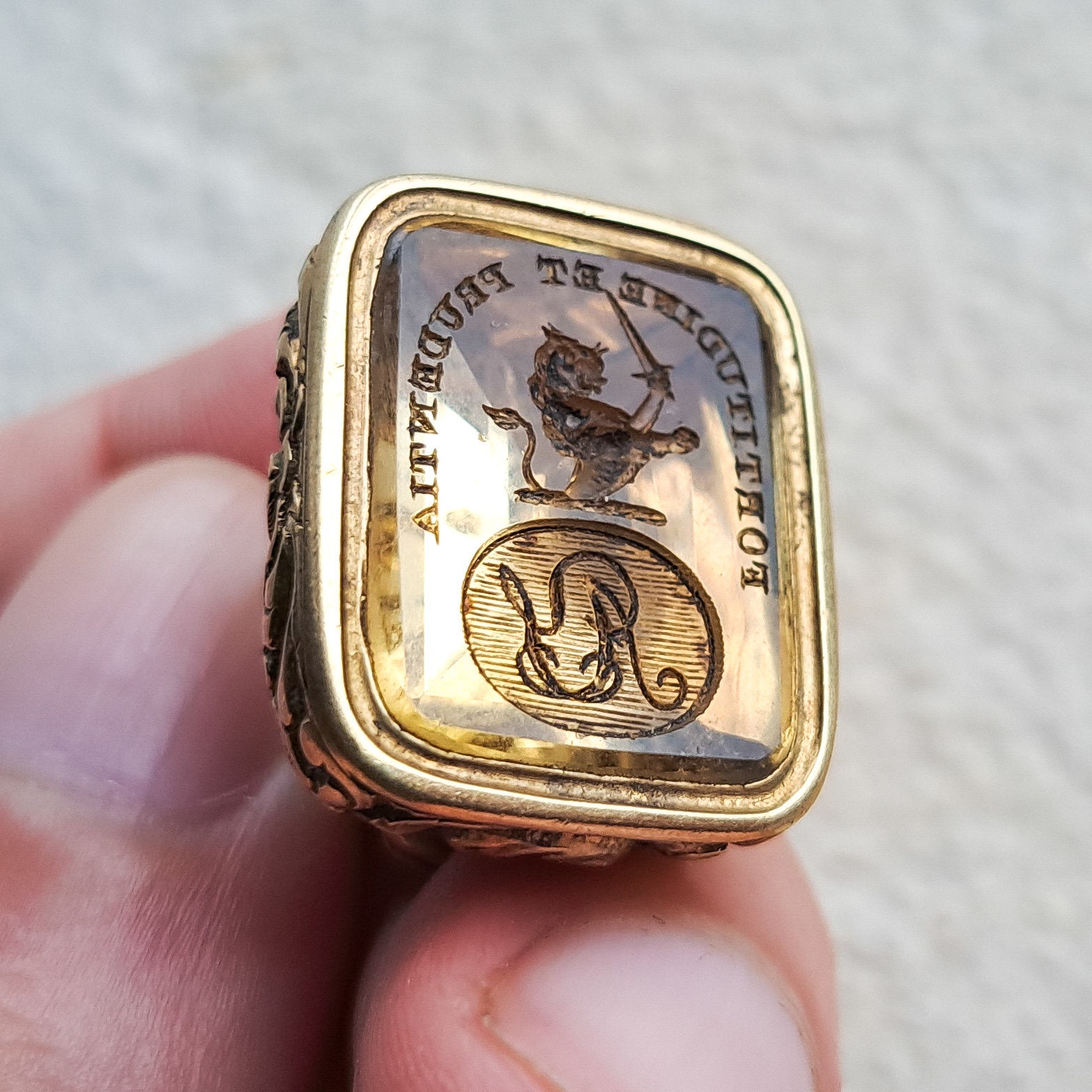 Georgian Citrine Fob Seal With Latin Inscription - Etsy