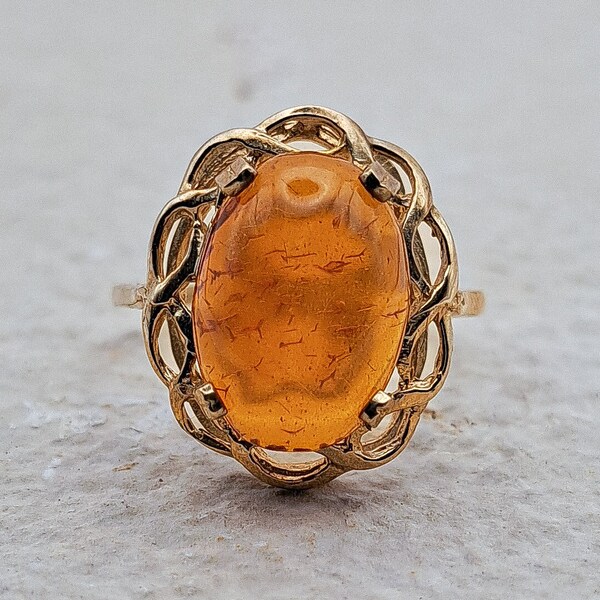 Amber Engagement Ring - Etsy