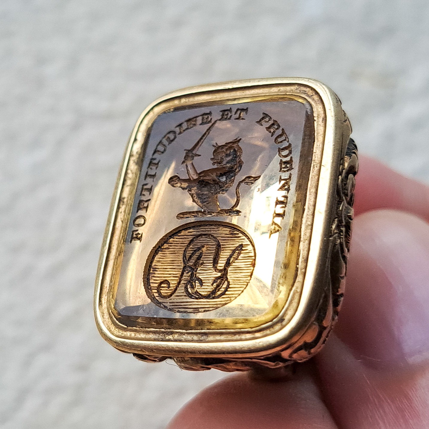 Georgian Citrine Fob Seal With Latin Inscription - Etsy