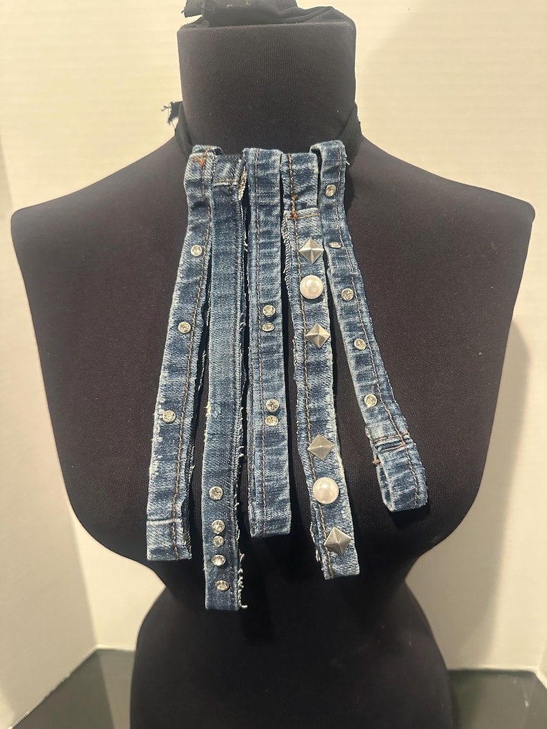 Interchangeable Denim Link Statement Necklace - Etsy