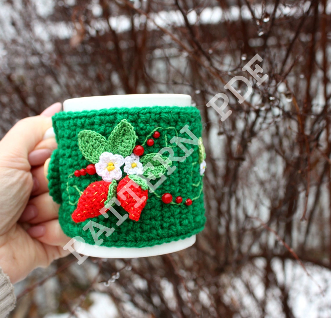 Crochet Pattern PDF, Crochet Mug Cosy, Mug Cover, Green Mug Cozy, Cup ...