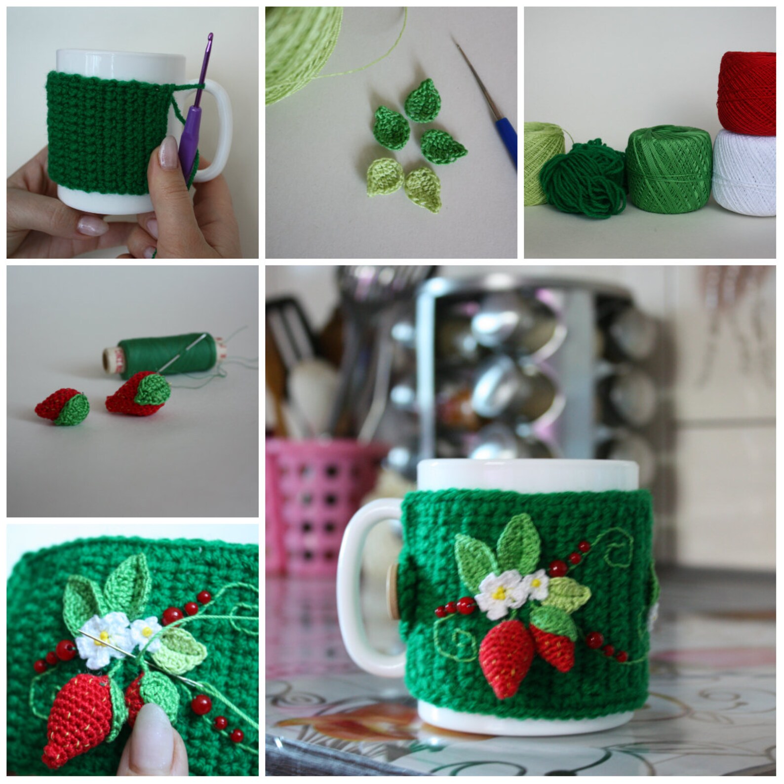 Crochet Pattern PDF, Crochet Mug Cosy, Mug Cover, Green Mug Cozy, Cup ...