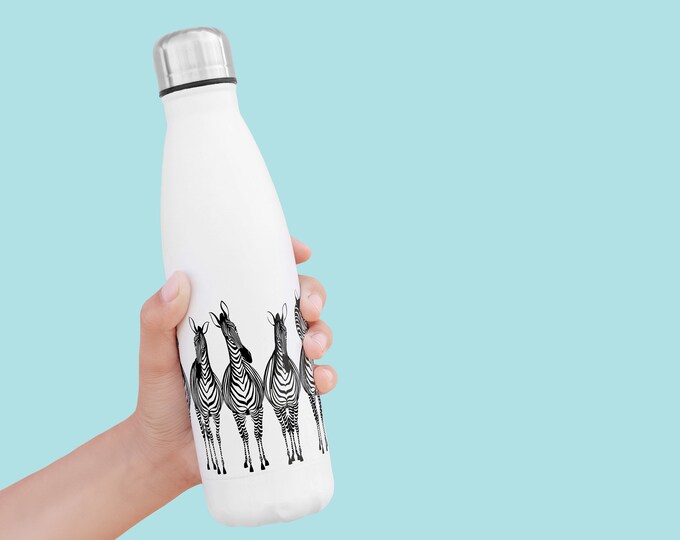 Zebra Personalised Water Bottle/ Metal Flask - Etsy UK