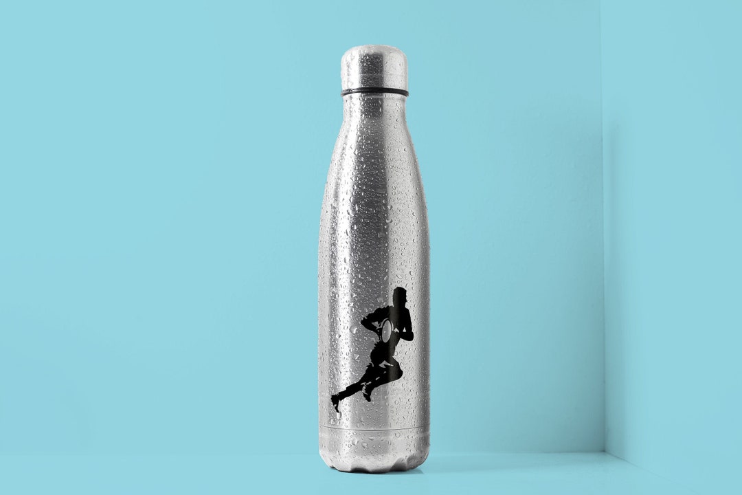 Rugby Player Water Bottle Personalised/hit and Cold/metal Sports Flask ...