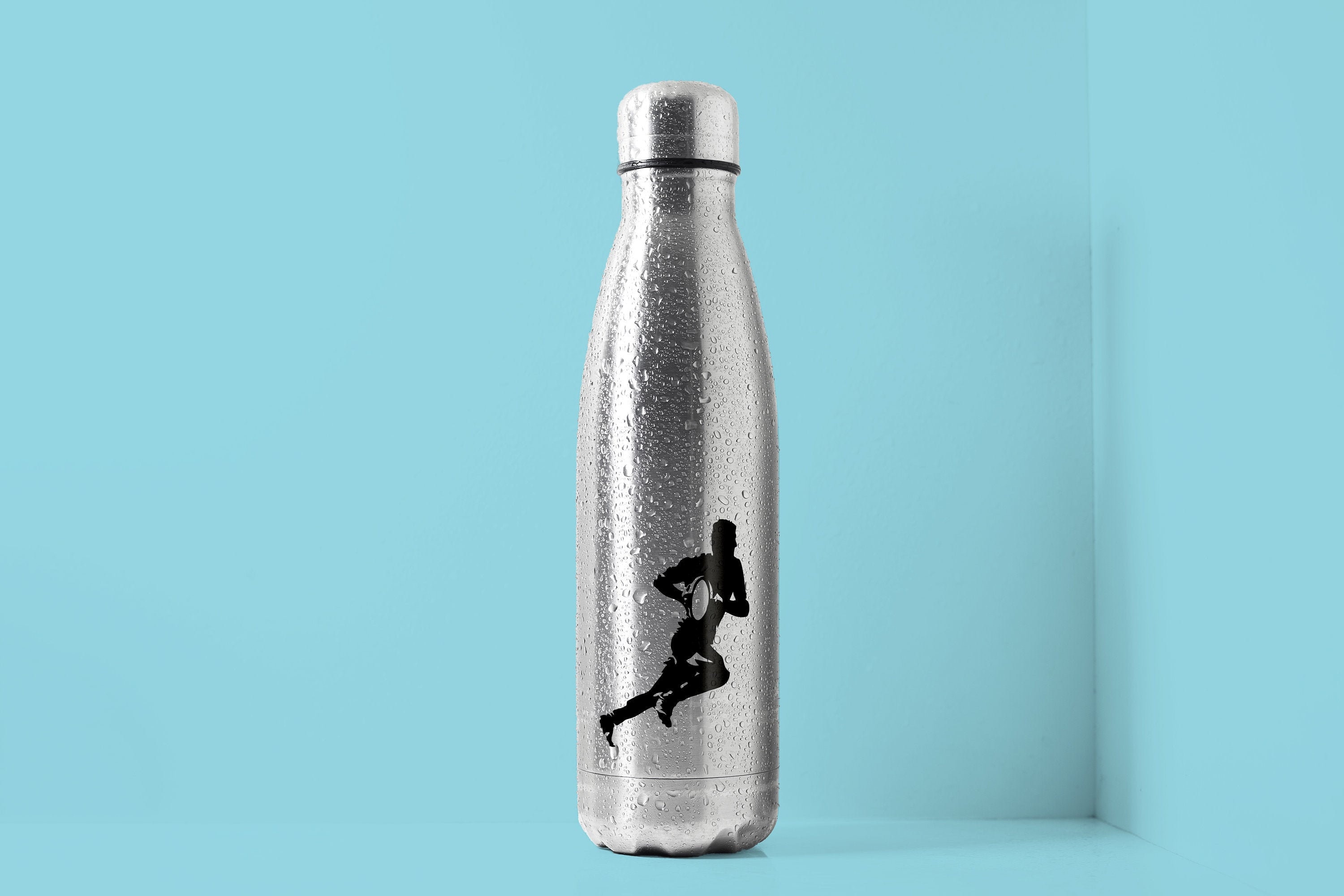 Rugby Player Water Bottle Personalised/hit and Cold/metal - Etsy UK