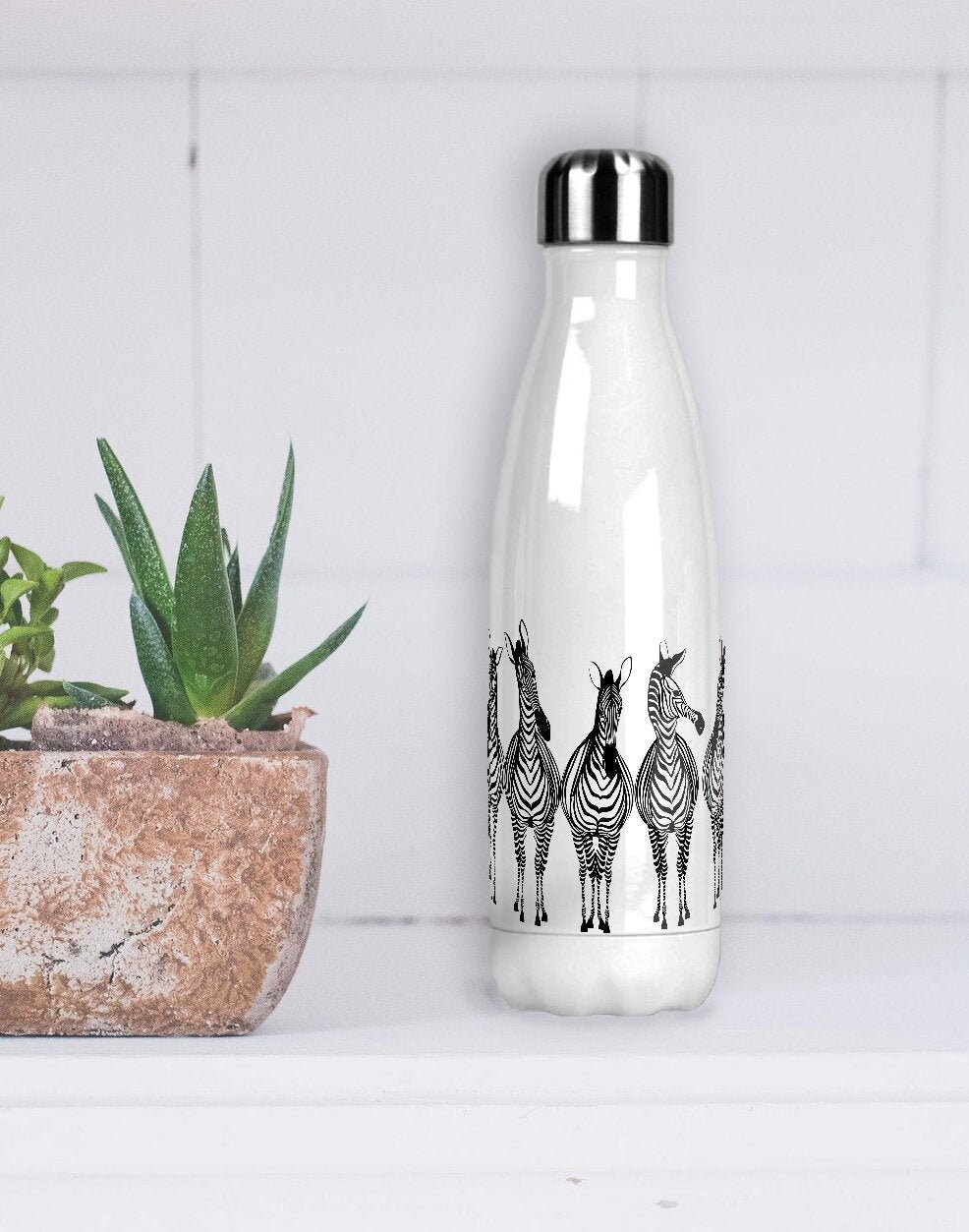 Zebra Personalised Water Bottle/ Metal Flask | Etsy UK