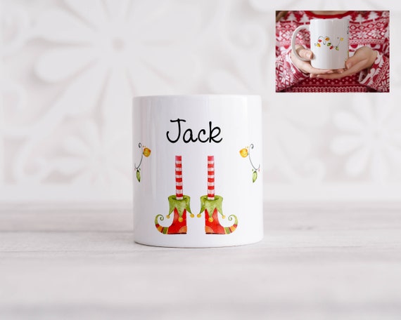 Personalised Christmas Elf Mug Family Secret Santa Gift - Etsy UK