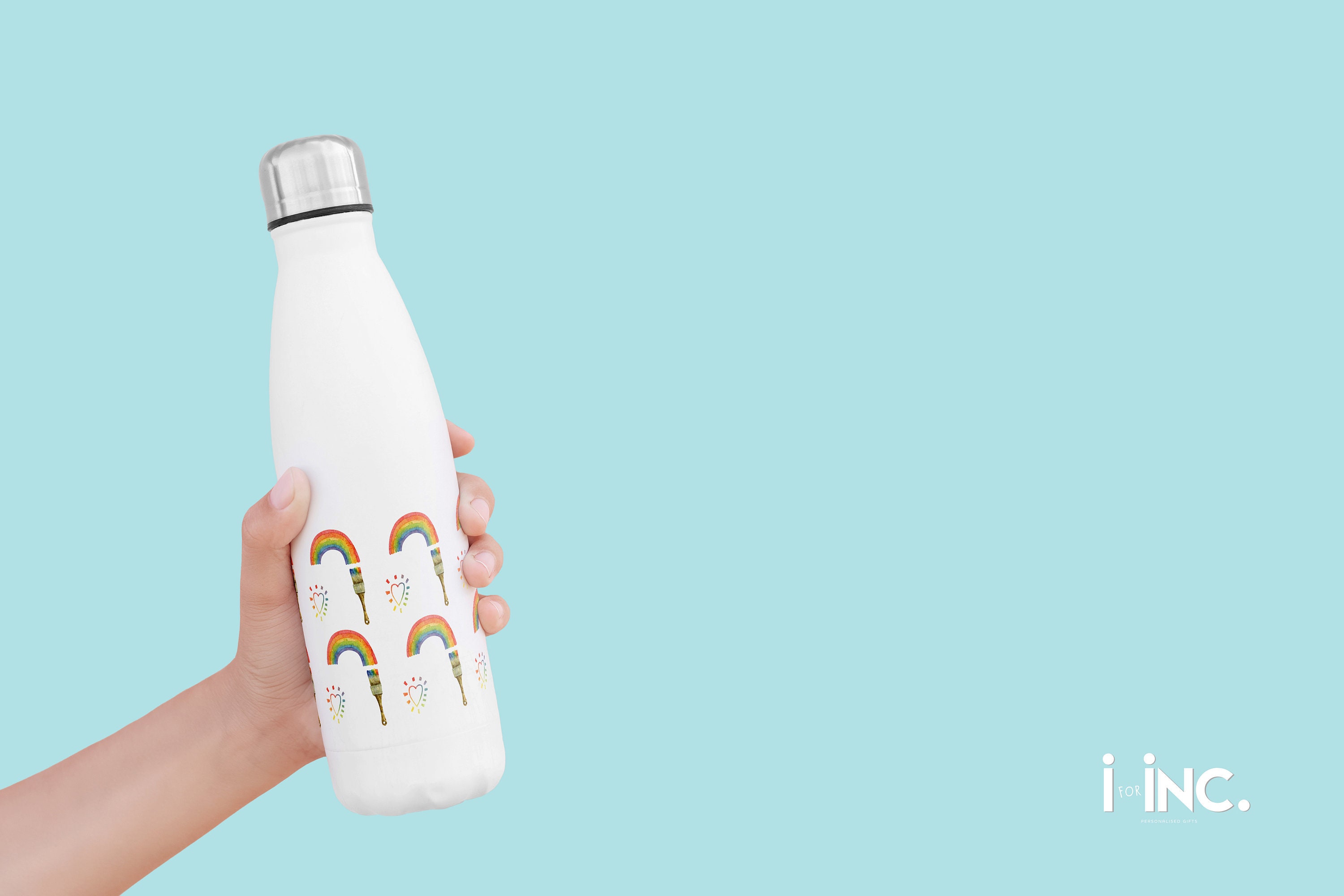 Painted Rainbow Water Bottle/ Insulated Flask | Etsy