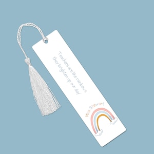 Rainbow Teacher Bookmark/ Personalised Teacher Gift / Custom Quote - Etsy