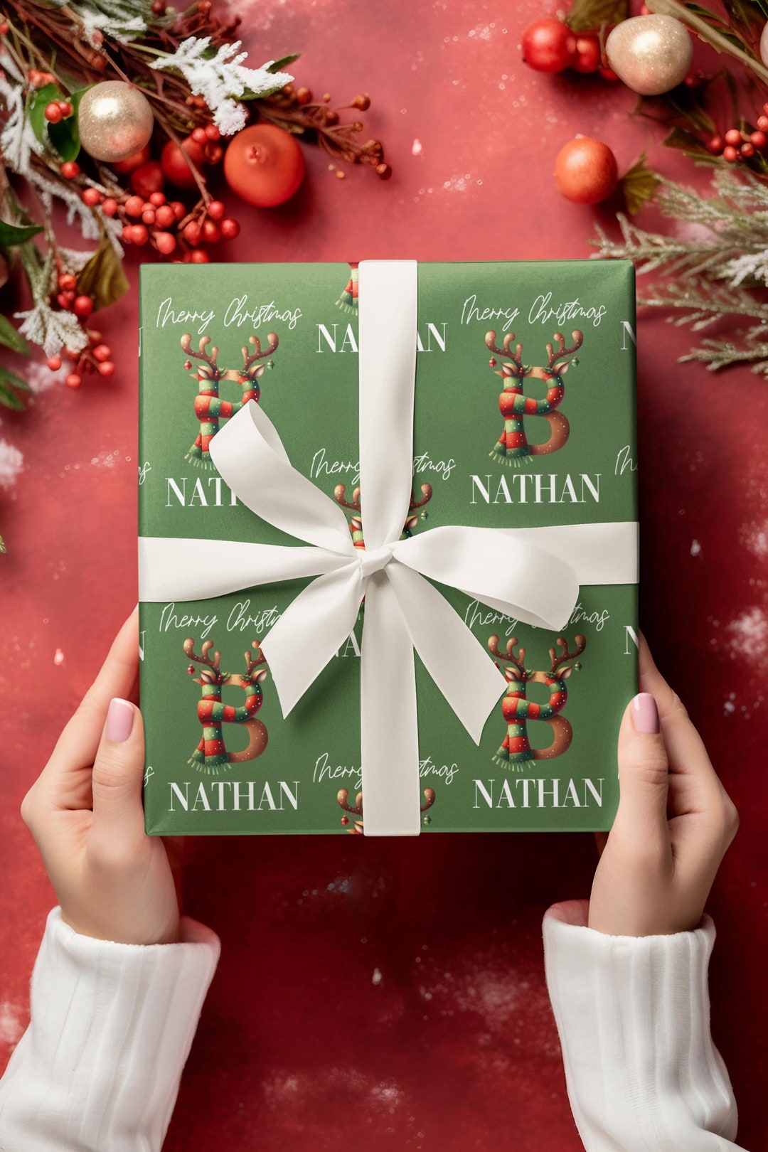Personalized Christmas Wrapping Papers Custom Gift Wrap Kids Name and ...
