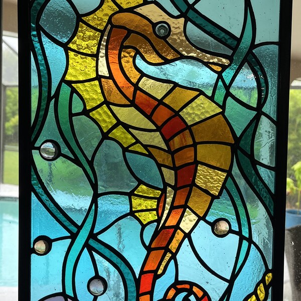 Stained Glass Panel Ocean - Etsy