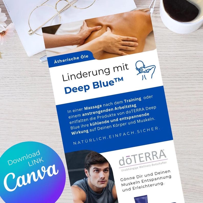Canva Flyer Design | Doterra Flyer Template “deep Blue” | Essential ...
