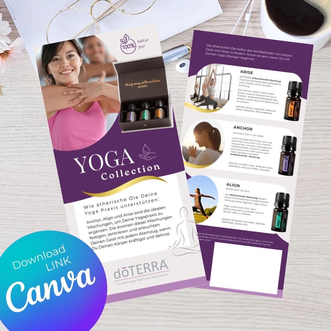 Canva Link Flyer Design Doterra Flyer Template yoga Collection ...