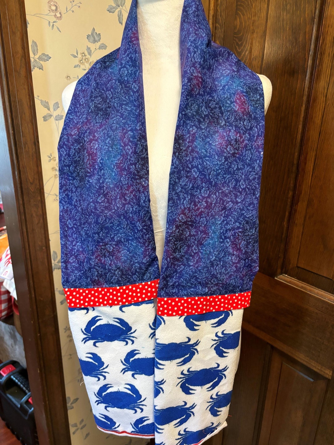 Blue Crab Kitchen Boa Crab Kitchen Utility Scarf Crab Cooking Scarf ...