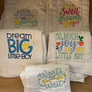 Cloth Diaper Burp Cloth Embroidered Burp Cloth Sayings Baby Shower Burp ...