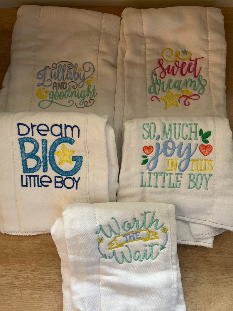 Cloth Diaper Burp Cloth Embroidered Burp Cloth Sayings Baby Shower Burp ...